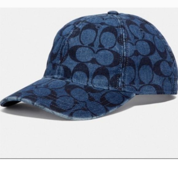 Coach | Accessories | Coach Denim Signature Baseball Womens Hat Os New ...